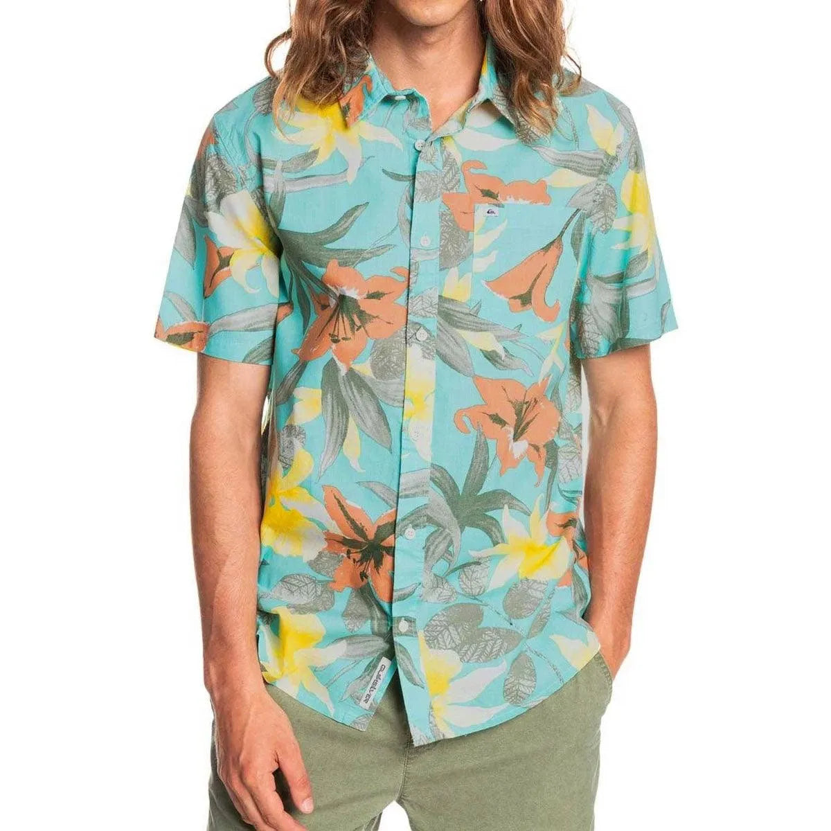 Camisa Quiksilver Garden Path Celeste Print | Tienda Oficial – Indy