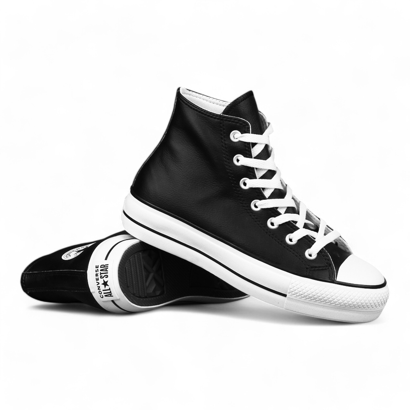 Zapatillas Converse Chuck Taylor Hi Platform Leather Negro Blanco ...