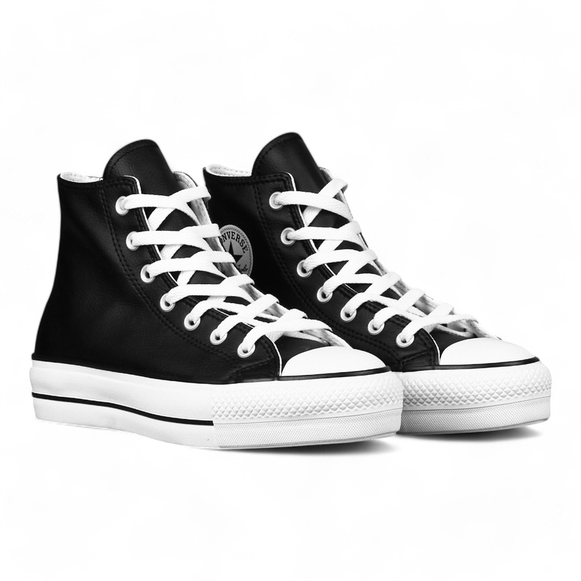 Zapatillas Converse Chuck Taylor Hi Platform Leather Negro Blanco ...